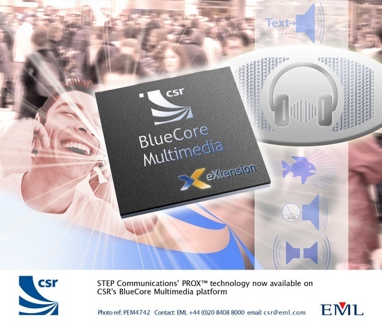 CSR, 블루코어5-멀티미디어 플랫폼에 STEP Communications사의 PROX™ 기술 집적