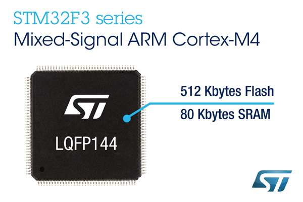 ST, ARM Cortex-M4 기반 STM32F3 MCU 출시
