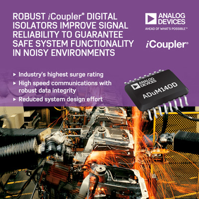 ADI, ‘iCoupler’ 기반 최신 디지털 절연기 출시