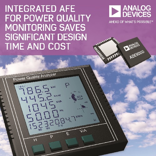 ADI, 전력 품질 모니터링용 고집적 AFE 출시