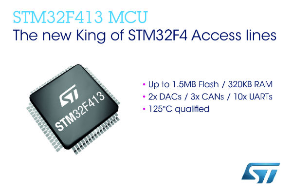 ST, 하이엔드급 전력 STM32F413/423 MCU 출시