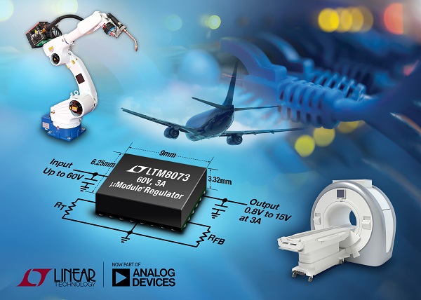ADI, 60V, 3A 사일런트 스위처 µModule 레귤레이터 출시