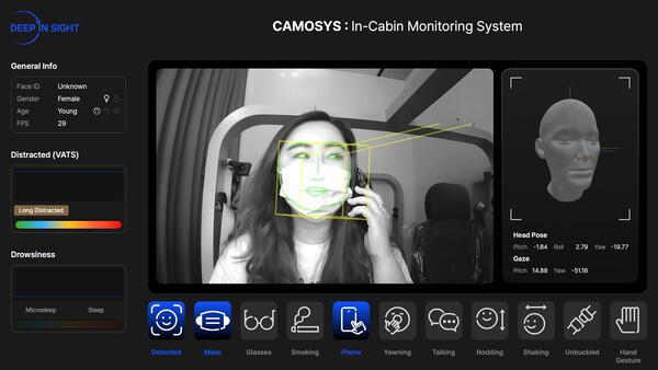 딥인사이트, 차량 실내 모니터링 카모시스 안면 인식 기술 ‘FRU’ 공개