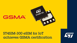 ST, IoT 지원하는 ST4SIM-300 eSIM의 GSMA 인증 완료